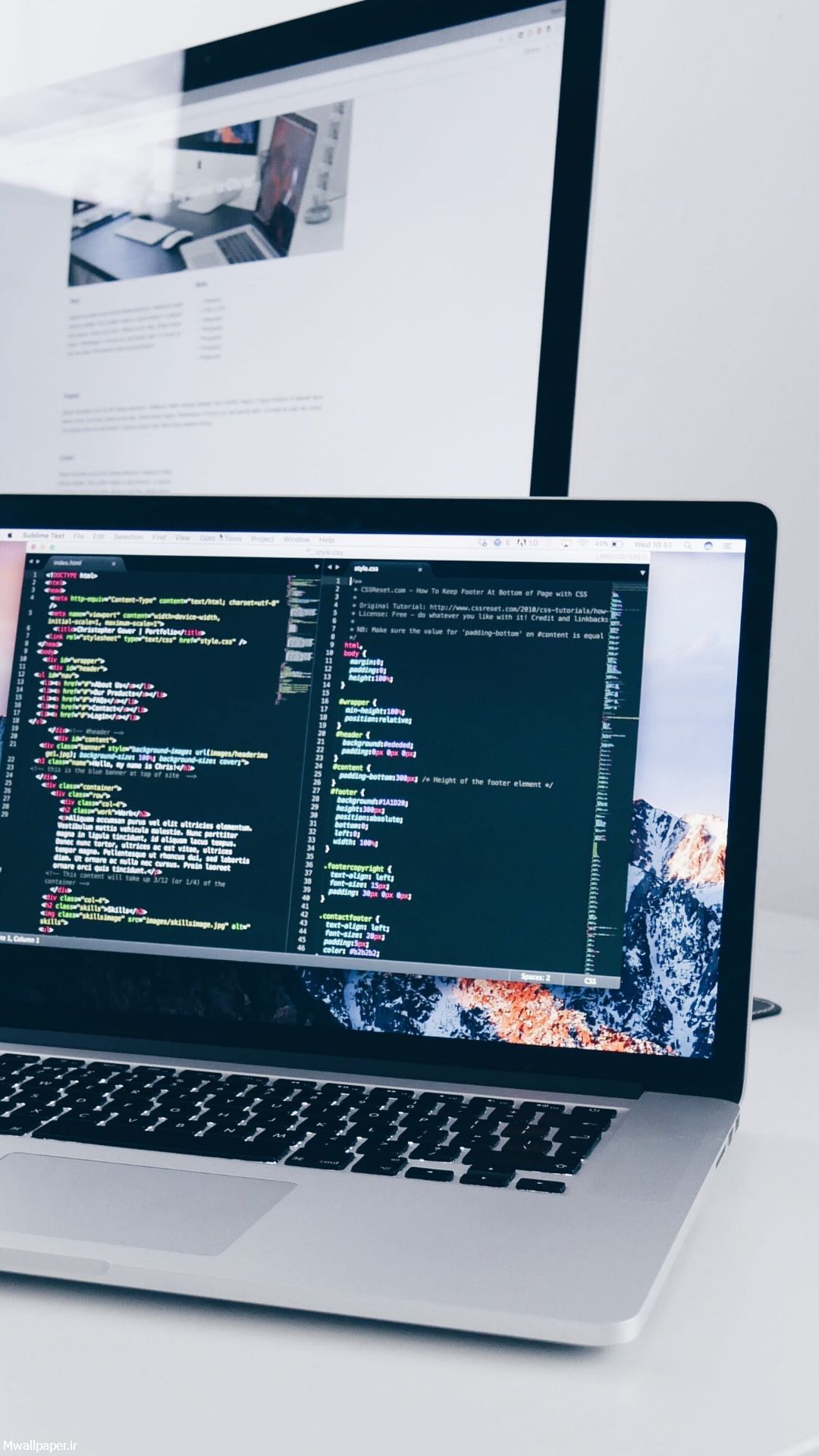 لپ تاپ برنامه نویسی - اِم والپیپر
