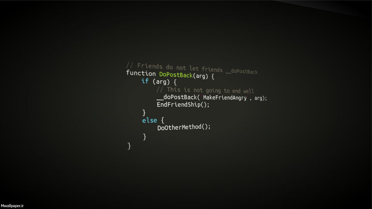 Code والپیپر برنامه نویسی اِم والپیپر